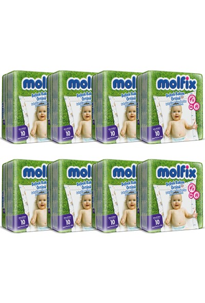 Molfix Bebek Bakım Örtüsü 10'lu 8 Adet