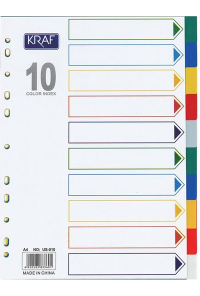 Kraf 1010R Separatör 10 Renk 10'lu Paket Kraf 1010R Separatör 10 Renk 10'lu Paket