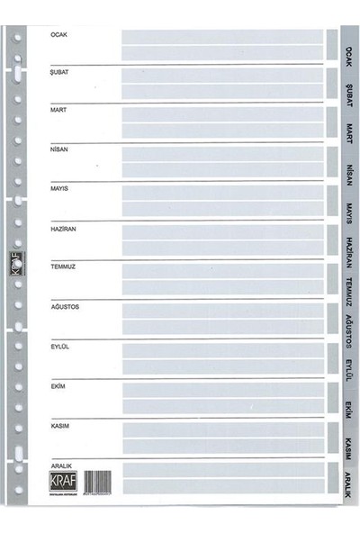Kraf 1003 Separatör Aylar 10'lu Paket Kraf 1003 Separatör Aylar 10'lu Paket