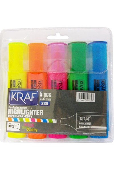 Kraf 330 Fosforlu Kalem 5Li Set