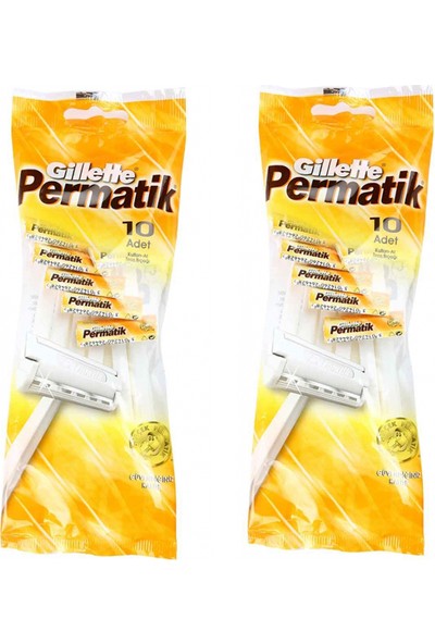 Gillette Permatik 10'lu Poşet x 2 Adet