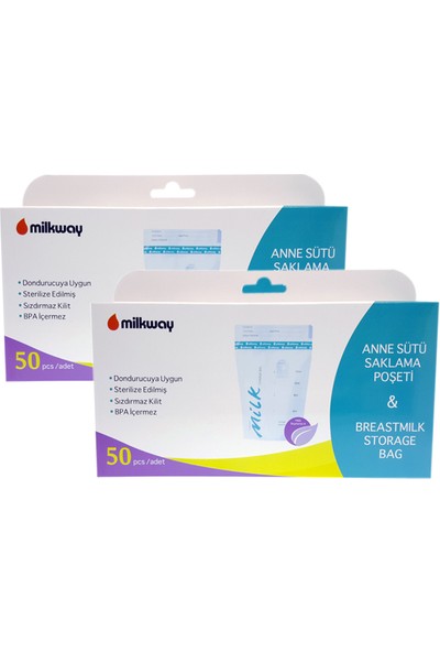 Milkway Süt Saklama Poşeti 50'li x 2 Adet
