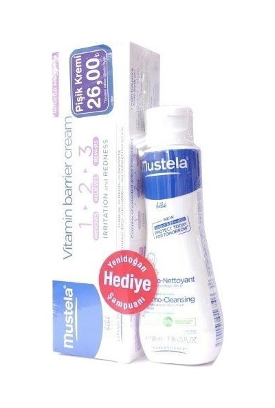 Mustela 1 - 2 - 3 Pişik Önleyici ve Giderici Krem + 50 ml Yenidoğan Şampuan