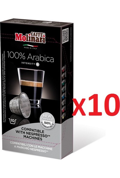 Caffè Molinari 100 x Arabica Nespresso® Uyumlu Kapsül Kahve Caffè Molinari 100 x Arabica Nespresso® Uyumlu Kapsül Kahve