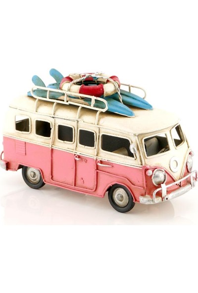 MNK Vintage Camper Van Eskitilmiş Nostaljik Metal Volkswagen Minibüs El Yapımı 1210a 5432