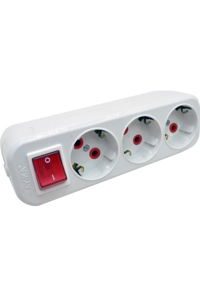 Ay-Ka Üçlü (3Lü) Anahtarlı Topraklı Klemensli Grup Priz