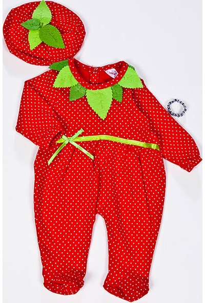 Babyrico 69025 Kız Çilek Penye Tulum