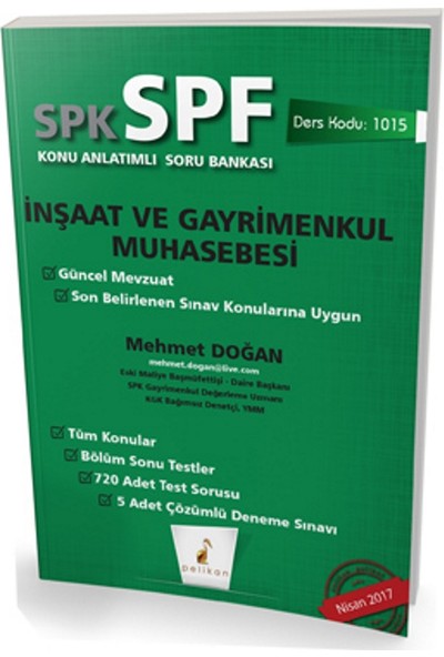 SPK - SPF İnşaat ve Gayrimenkul Muhasebesi Konu Anlatımlı Soru Bankası 1015 - Mehmet Doğan