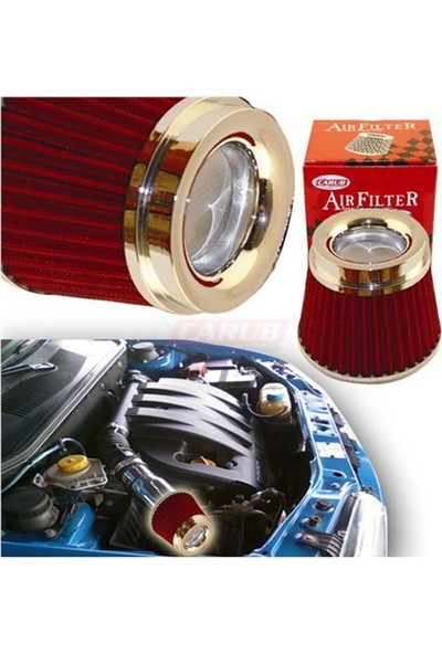 Carub Hava Filtresi Tuning 2Aparatlı Krom-Kırmızı