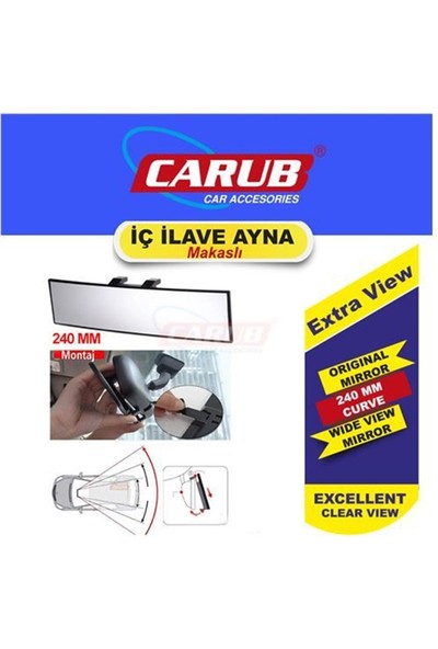 Nettedarikcisi İç Dikiz Aynası İlave Makaslı 240Mm Bombe Cam Vakum Nettedarikcisi İç Dikiz Aynası İlave Makaslı 240Mm Bombe Cam Vakum
