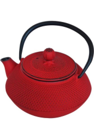 Taşev Bambum Linden - Sümbül 800 Ml Kırmızı Döküm Çaydanlık