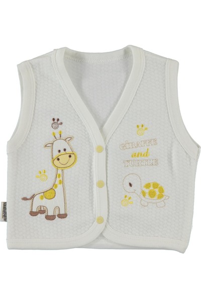 Minikel Kapitone Yelek 12-24 Ay Beyaz-Sarı Minikel Kapitone Yelek 12-24 Ay Beyaz-Sarı