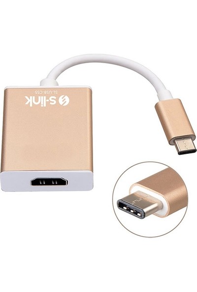 S-link SL-USB-C55 Type-C to Hdmi Adaptör