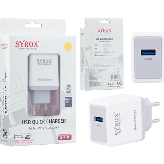 Syrox 2.4A Şarj Başlığı Fiyatı, Taksit Seçenekleri ile Satın Al