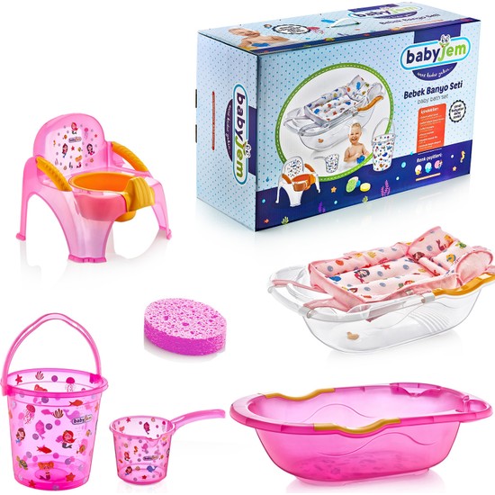 Baby Jem Bebe Lüx Banyo Seti 6 Parça Pembe Fiyatı