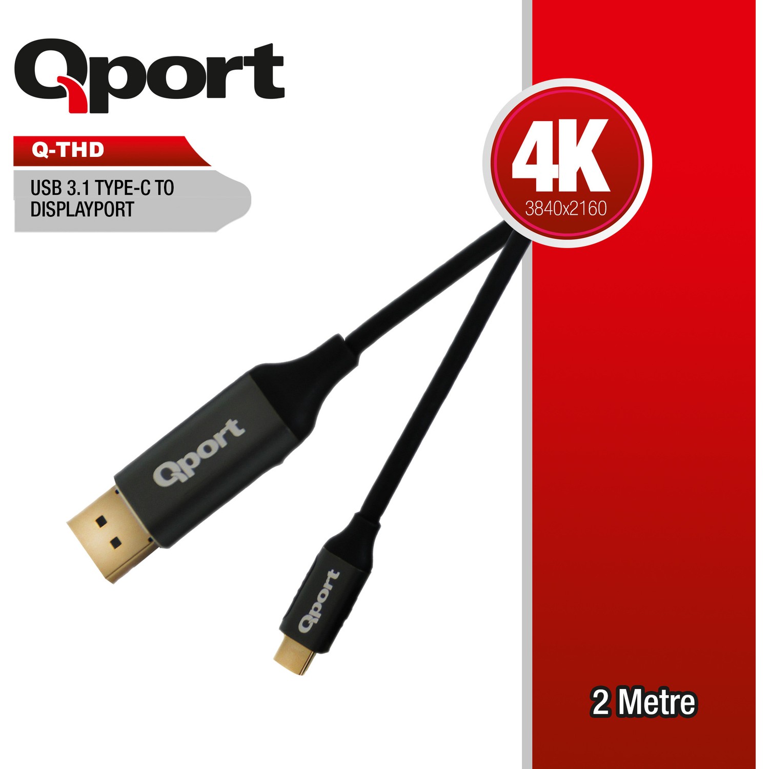 Qport Q-THD Type-C To Display Port 4K 60Hz Kablo 2 m Fiyatı