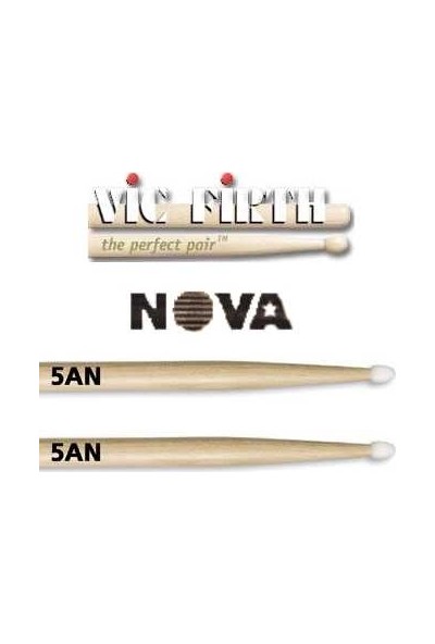 Vıcfırth Baget(Çift) Nova 5A Nylon Tıp, Hıckory, 16 Vıcfırth Baget(Çift) Nova 5A Nylon Tıp, Hıckory, 16