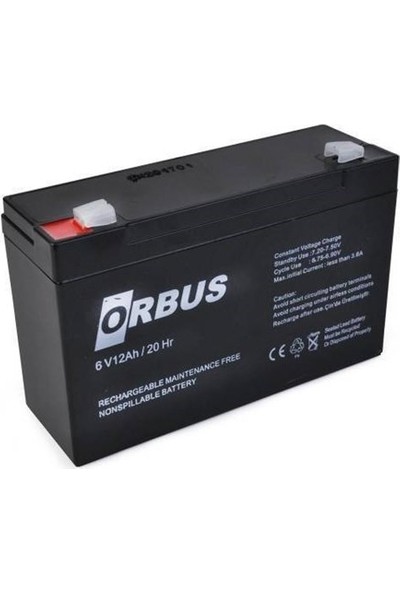 Orbus 6V 12AH Oyuncak Araba Aküsü Orbus 6V 12AH Oyuncak Araba Aküsü