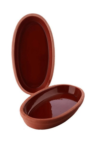 Doğa Çömlekcilik Toprak Içi Sırlı 27 cm Oval Güveç Tava-2 Li Doğa Çömlekcilik Toprak Içi Sırlı 27 cm Oval Güveç Tava-2 Li