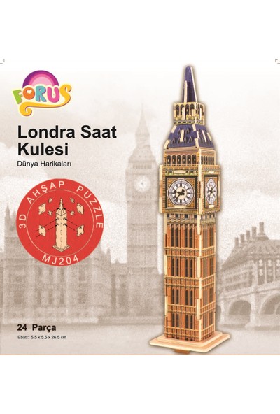 Forus Londra Saat Kulesi 3D Ahşap Puzzle