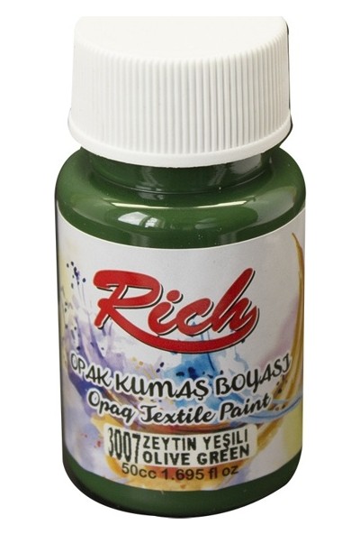 Rich Opak Kumaş Boyası 50 Cc. 3007 Zeytin Yeşili