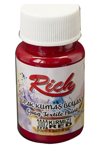 Rich Opak Kumaş Boyası 50 Cc. 3002 Kırmızı