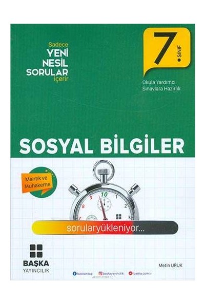 Başka Yayınları 7.Sınıf Sosyal Bil. Yeni Nesil Soru Kitabı Başka Yayınları 7.Sınıf Sosyal Bil. Yeni Nesil Soru Kitabı