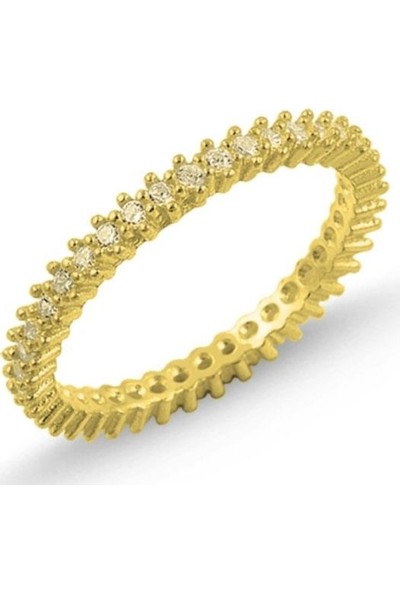 Takı Dükkanı Tek Sıra Tam Tur Taşlı Altın Kaplama Gümüş Yüzük tkb02s Takı Dükkanı Tek Sıra Tam Tur Taşlı Altın Kaplama Gümüş Yüzük tkb02s