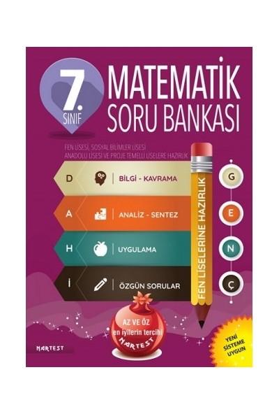Nartest Yayınevi 7. Sınıf Dahi Genç Matematik Soru Bankası Fen Liselerine Hazırlık Nartest Yayınevi 7. Sınıf Dahi Genç Matematik Soru Bankası Fen Liselerine Hazırlık