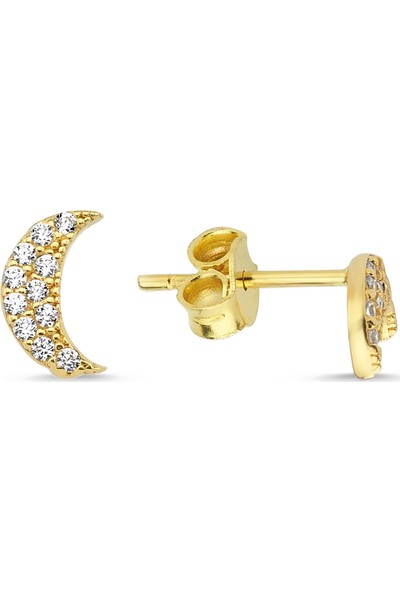 Altınsepeti Altın Taşlı Hilal Küpe AS306KP