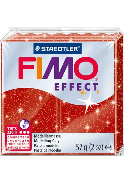 Staedtler Fimo Effect Polimer Kil 57 Gr. 202 Red (Simli) Staedtler Fimo Effect Polimer Kil 57 Gr. 202 Red (Simli)