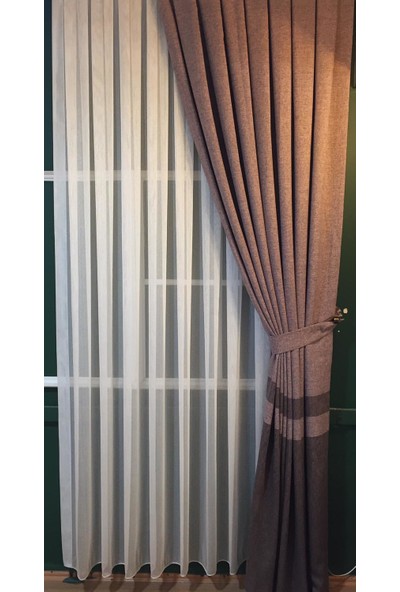 Linens Perdelife Ince Çizgili Düz Tül Perde Linens Perdelife Ince Çizgili Düz Tül Perde