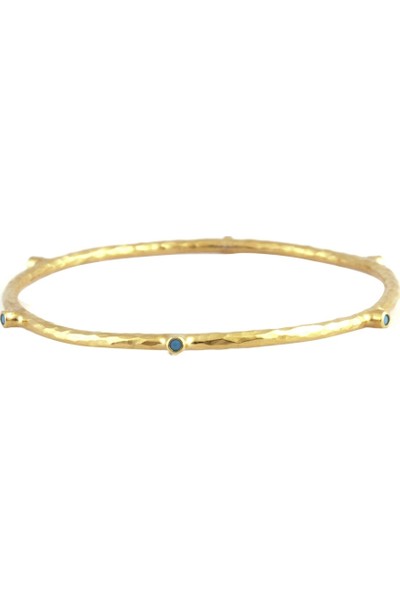 Estel Gümüş Turkuaz Taşlı Dövme Bilezik Estel Gümüş Turkuaz Taşlı Dövme Bilezik