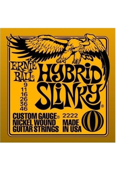 Ernie Ball P02222 Hybird Slinky Nickel 09-46 Elektro Gitar Teli Ernie Ball P02222 Hybird Slinky Nickel 09-46 Elektro Gitar Teli