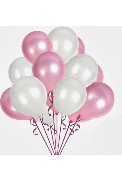 Balon Evi Pembe Beyaz Sedefli Metalik Balon 12 İnç Kaliteli Helyumla Uçan 10 Adet Balon Evi Pembe Beyaz Sedefli Metalik Balon 12 İnç Kaliteli Helyumla Uçan 10 Adet