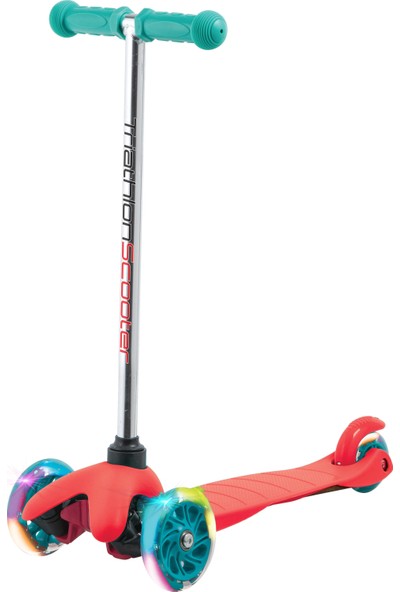 Triathlon 7 Renk Led Işıklı Tekerlekli Scooter - Kırmızı Triathlon 7 Renk Led Işıklı Tekerlekli Scooter - Kırmızı