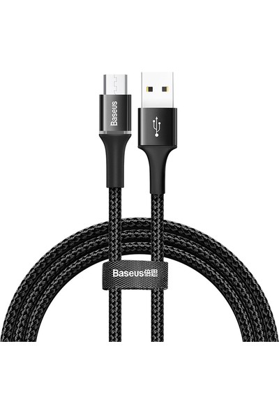 Baseus CAMGH-B01 Micro USB Aydınlatmalı Halo Kablo Serisi Şarj ve Data Kablosu 1 mt Baseus CAMGH-B01 Micro USB Aydınlatmalı Halo Kablo Serisi Şarj ve Data Kablosu 1 mt