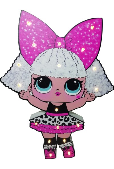 Atölye Taşhane Lol Bebek Temalı Ledli Ahşap Çocuk Odası Aydınlatma