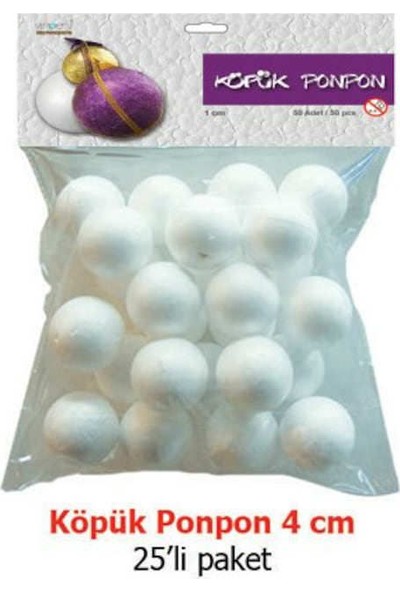 Vincent Foam Ball - Strafor Köpük Top 4 Cm. 25 Adet Vincent Foam Ball - Strafor Köpük Top 4 Cm. 25 Adet