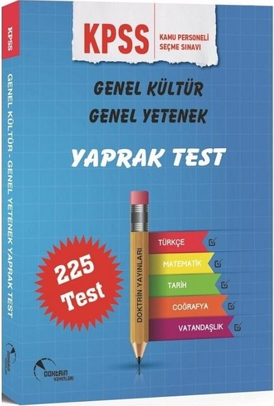 Doktrin Yayınları Genel Kültür / Yetenek Yaprak Test Doktrin Yayınları Genel Kültür / Yetenek Yaprak Test