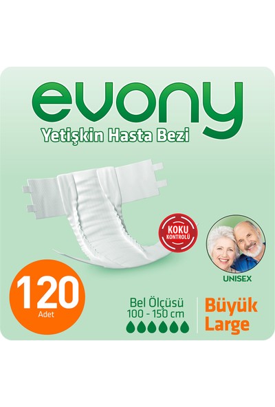 Evony Yetişkin Hasta Bezi Large 120' li Evony Yetişkin Hasta Bezi Large 120' li