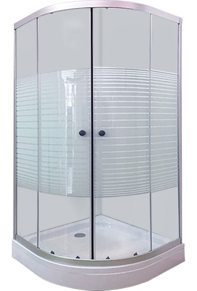 Durul Duşakabin 90 x 90 cm Oval Çizgili Cam Mat Profil Durul Duşakabin 90 x 90 cm Oval Çizgili Cam Mat Profil