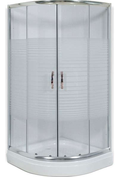 Durul Duşakabin 90 x 90 cm Oval Çizgili 5mm Durul Duşakabin 90 x 90 cm Oval Çizgili 5mm