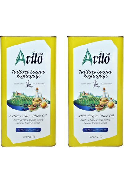 Avilo Soğuk Sıkım Natürel Sızma Zeytinyağı 5 Lt - Ikili Avantaj Paketi Avilo Soğuk Sıkım Natürel Sızma Zeytinyağı 5 Lt - Ikili Avantaj Paketi