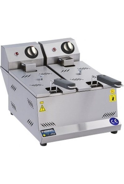 Görkem 3+3 Litre Çift Hazneli Elektrikli Kapaklı Fritöz