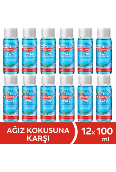 Colgate Plax Nane Ferahlığı Alkolsüz Gargara 100 ml x 12 Adet Colgate Plax Nane Ferahlığı Alkolsüz Gargara 100 ml x 12 Adet