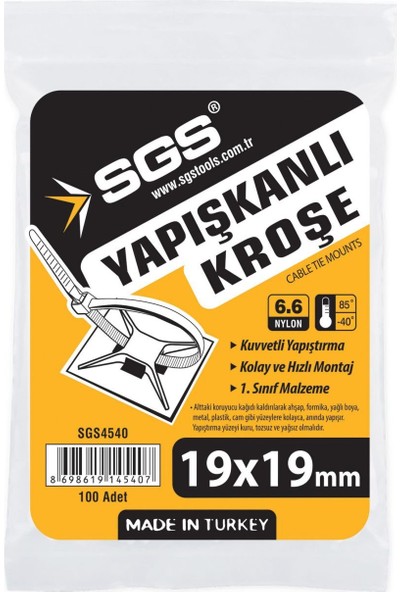 Sgs Kroşe Yapışkanlı 19 x 19 mm