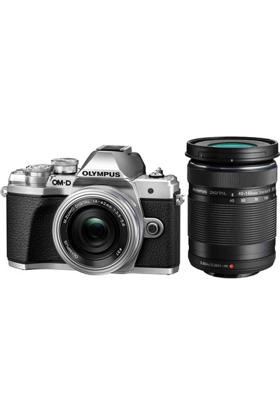 Olympus Om-D E-M10 Mark Iıı 14-42 Ez + 40-150 Kit (Gümüş)