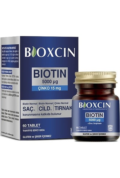 Bioxcin Biotin 5000 Mcg + Çinko 15 Mg 60 Tablet