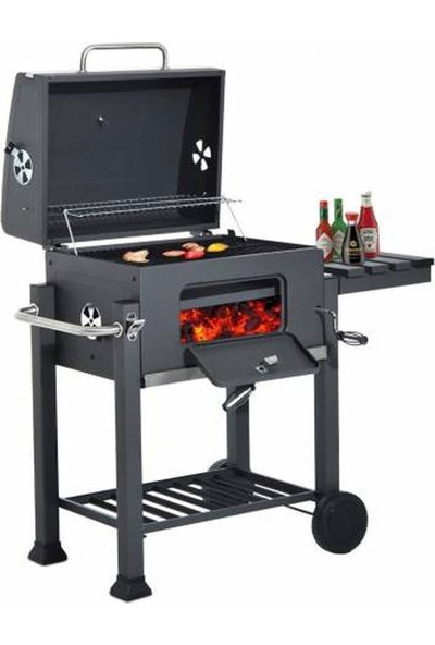 Tarrington House Memphis Fırınlı Mangal Ayarlanabilir Ateş Tepsili Barbekü